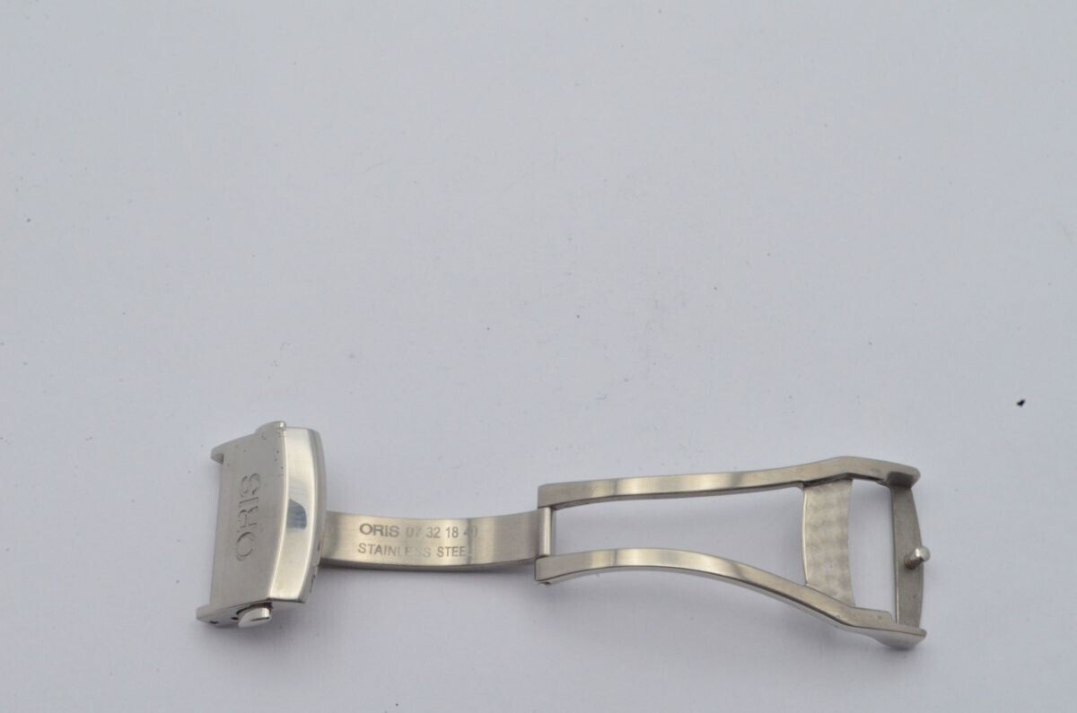 ORIS STAHL FALTSCHLIESSE 18MM DEPLOYMENT CLASP VINTAGE FÜR LEDER BAND ...